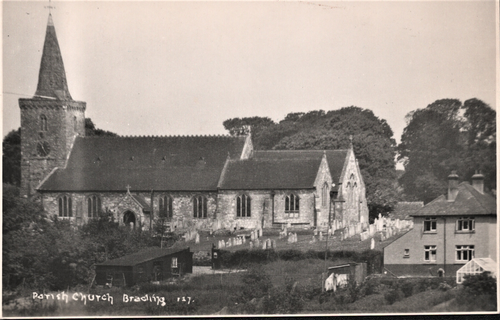 Brading Community Archive Postcard of the Parish Church Brading. SB 023 ...